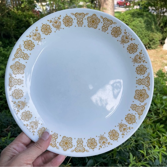 Corelle | Dining | Pyrex Corelle Butterfly White Gold Dinner Plates Set ...
